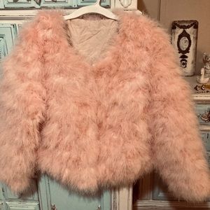 Jackets & Coats | Authentic Pink Ostrich Feather Coat | Poshmark